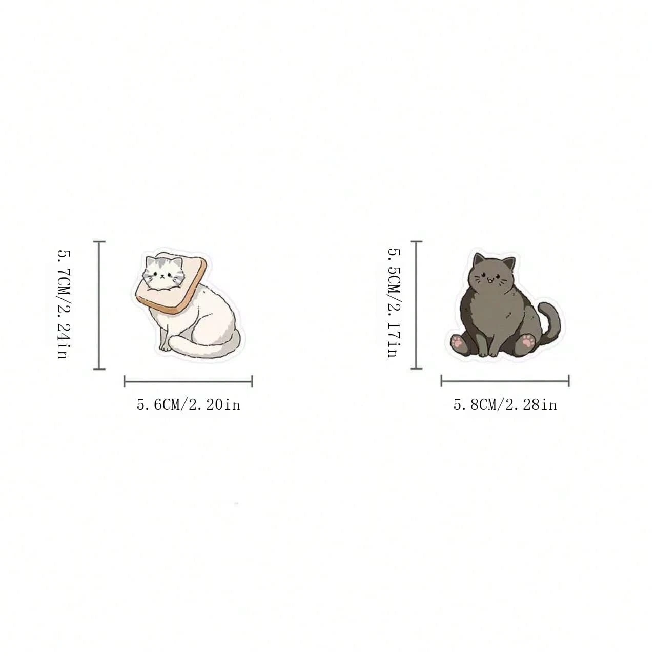 60pcs/Pack Cute Cat Stickers, Ins Style Cat Pattern Stickers For ...