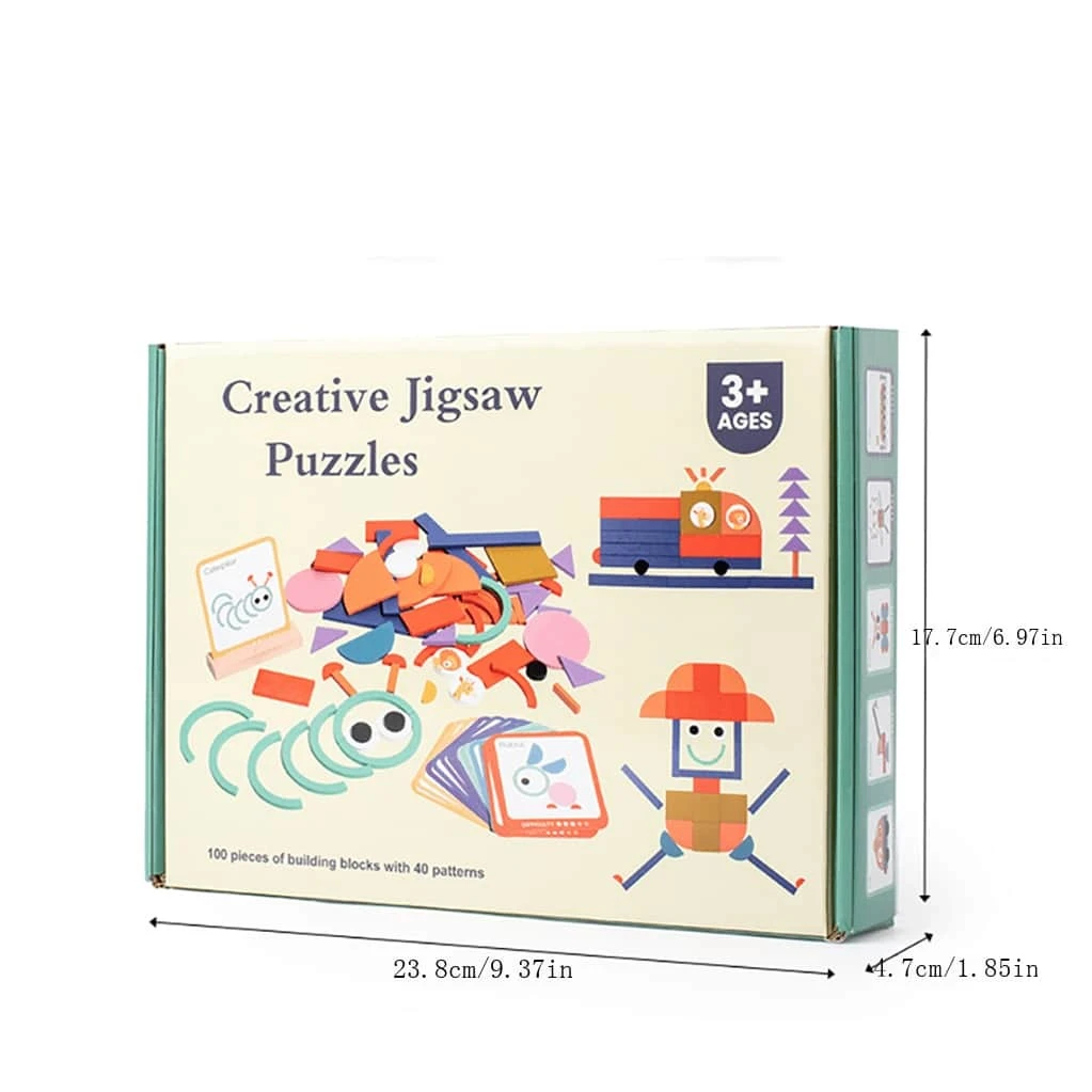 Children Wooden Early Education Puzzle Building Block Set Creative ...