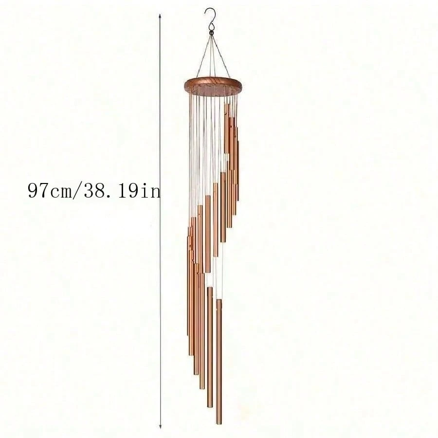 1 PC 97cm Step By Step Frosted Aluminum Pipe Wind Chimes Solid Wood 18 ...