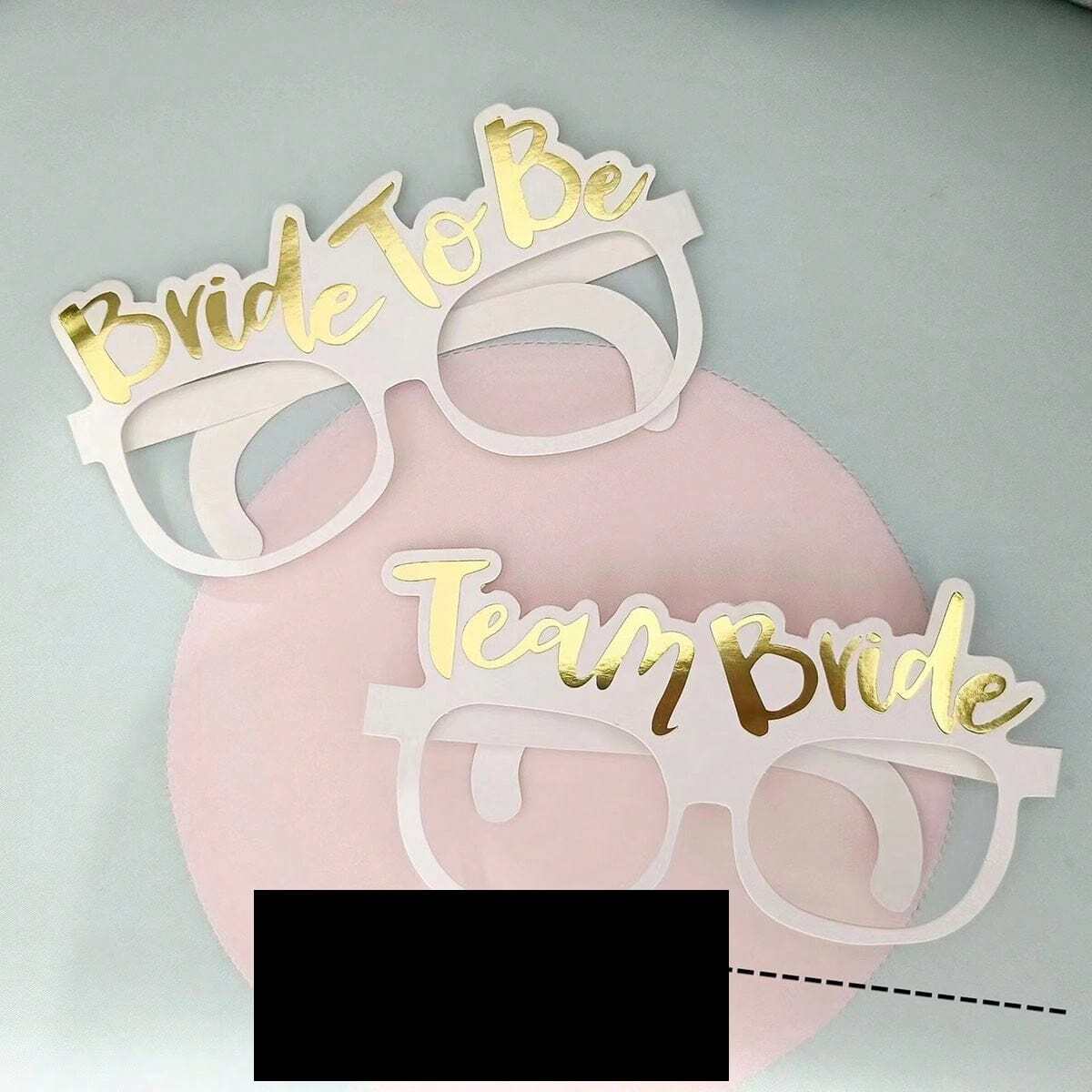 Bachelorette Party Gold Letter Glasses Set, Square Paper Glasses ...