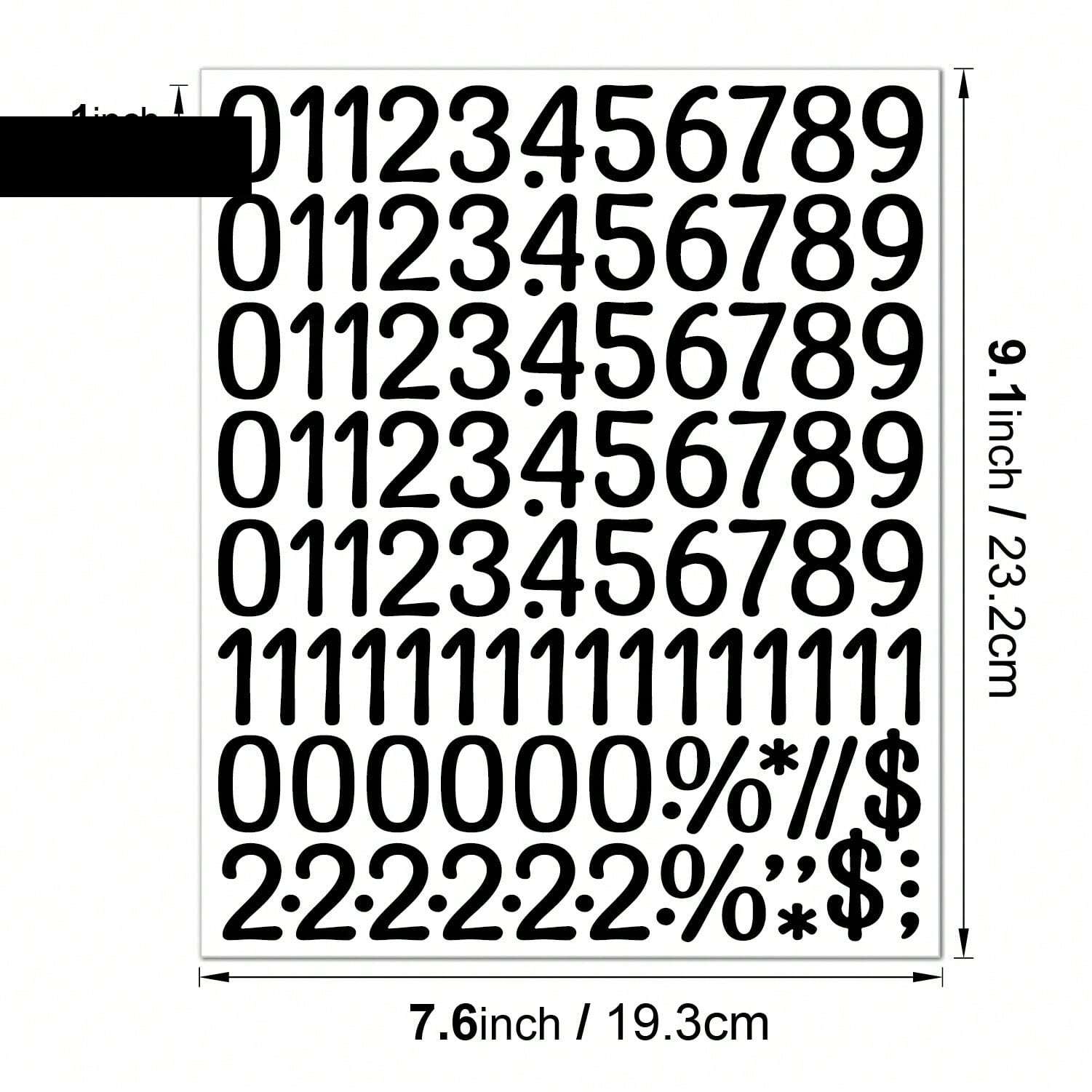 5 Sheets Of 1 Inch Waterproof Digital Stickers For Hand Account, Number ...