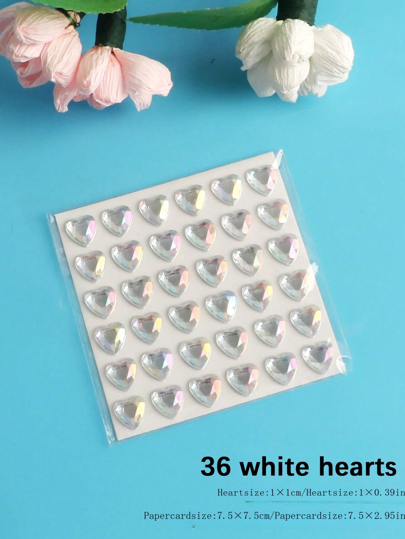 36pcs Colorful Diamond Heart Stickers, DIY Scrapbook Decoration ...