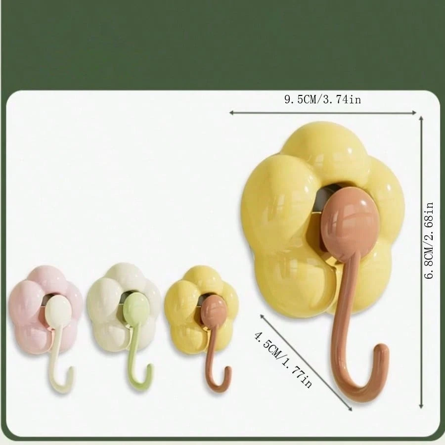 Multi-Colored Vacuum Suction Cup Flower Shaped Hook, No Trace And No ...