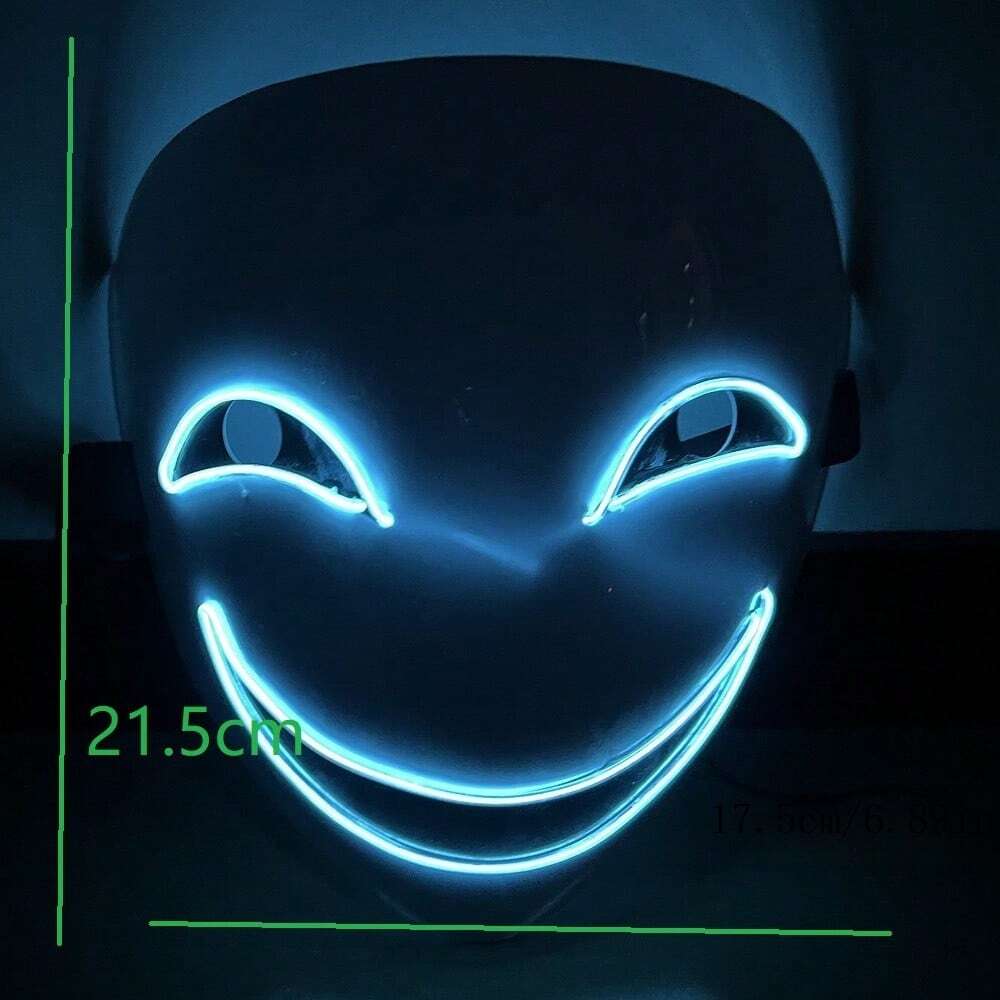 EL Light-Emitting Mask Wireless Funny Scary Ghost Dance Masquerade ...