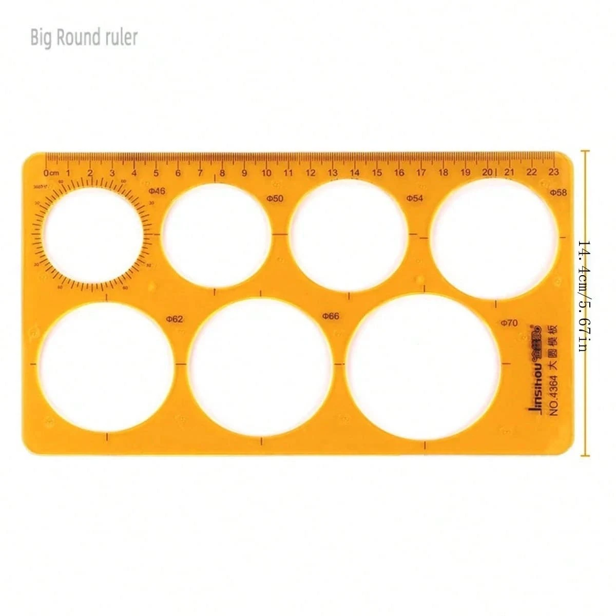 Round Drawing Ruler Plastic Orange Disc Radius Arc Main Engraving ...