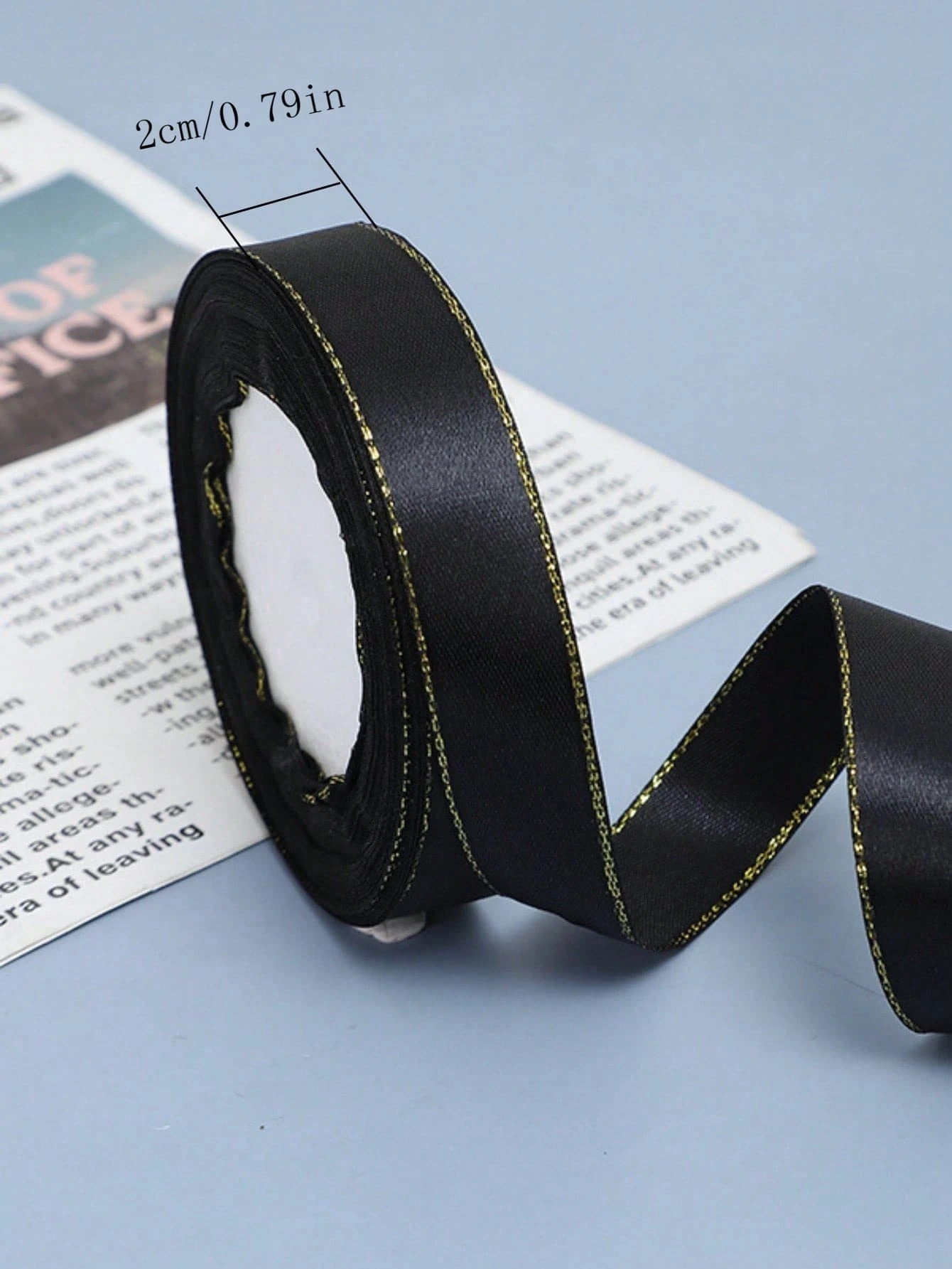 2cm Double Gold Edge Satin Ribbon 22 Meters Gift Wrapping Ribbon For ...