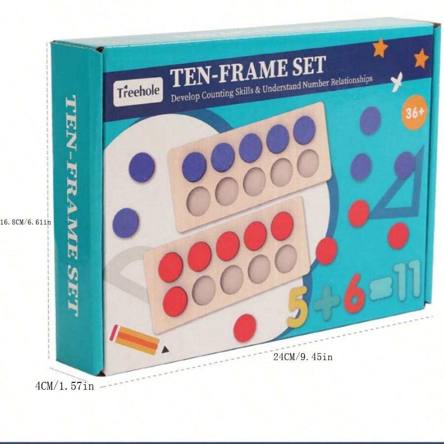 Juguete educativo de madera para matemáticas con diez marcos para ...