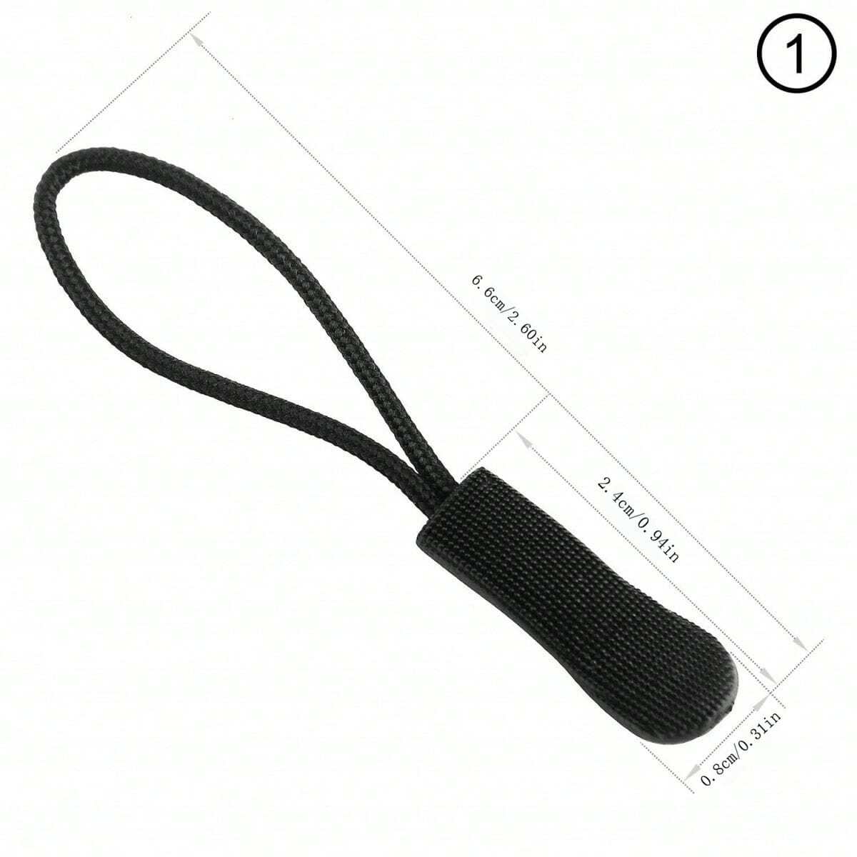 10pcs Backpack Luggage Zipper Pulls Replacement Tags Black Heavy Duty ...