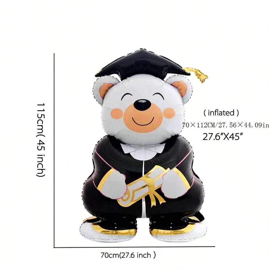 Cute Style 1.15m Inflatable Graduation Brown Bear Balloon Decoration ...