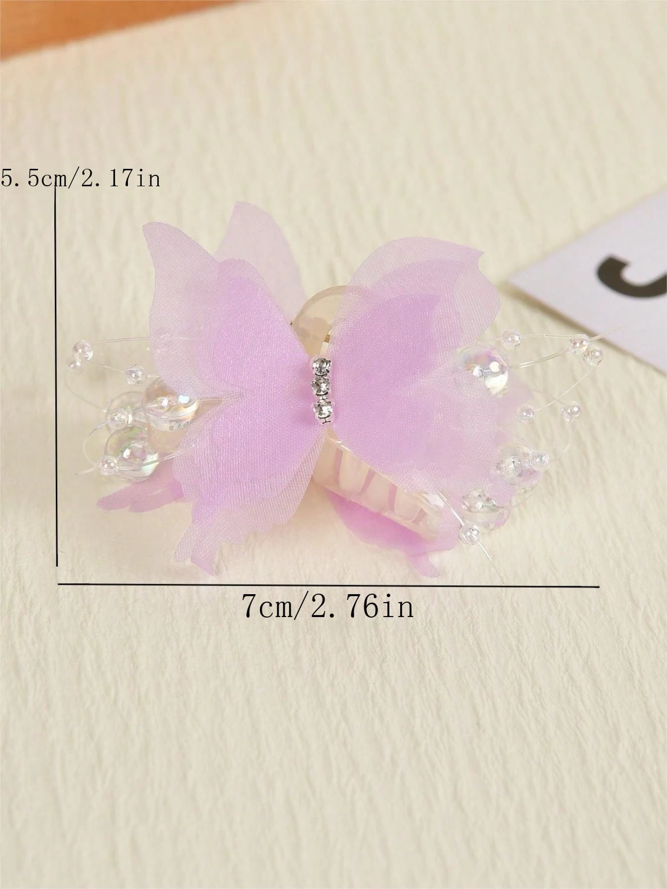 2pcs/Set Girls' French Style Mesh Butterfly Bubble Hair Clips, Front ...