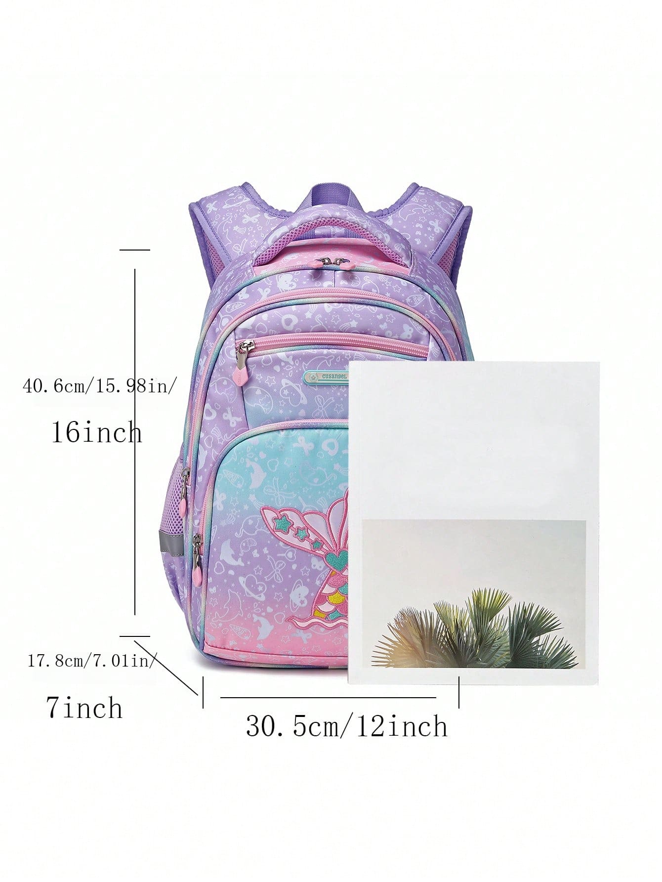Ocean-Themed Mermaid Tail Children Backpack Large Capacity School Bag ...