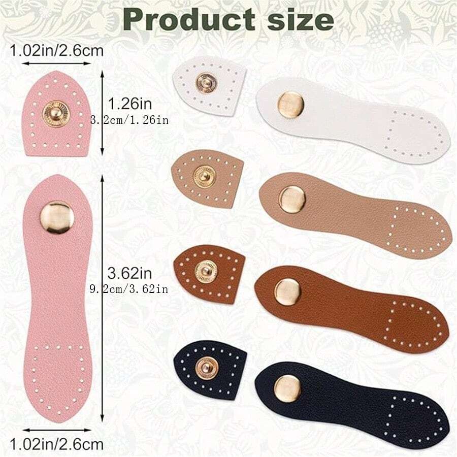 8 Sets Leather Snap Buckles Snap Button Closure, Sew On Leather Purse ...