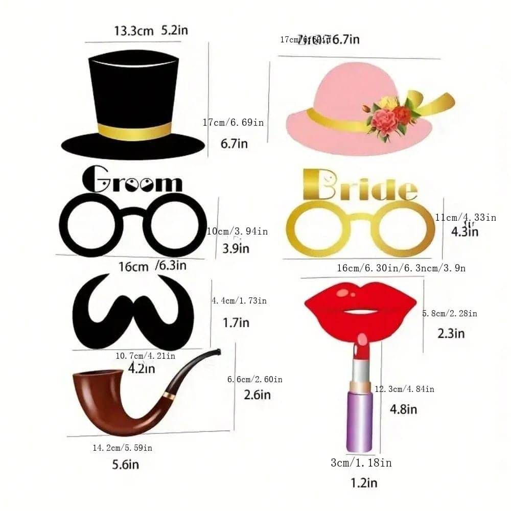 52 PIEZAS Kit de accesorios para photocall de boda, accesorios para ...