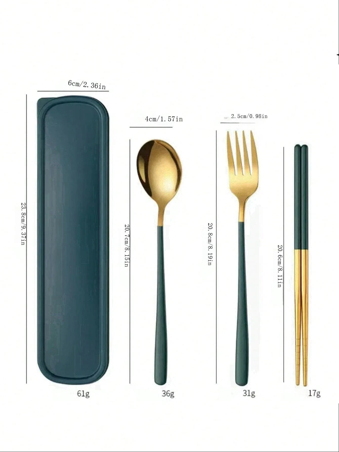 Stainless Steel Portable Cutlery Set (Fork, Spoon, Chopsticks, And Box ...