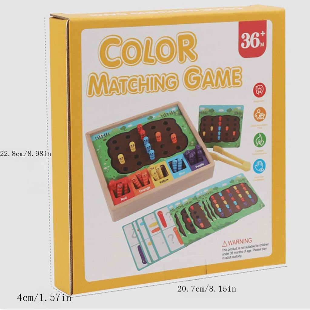 Wooden Color Sorting Game Set With Insects, 3-In-1 Game Box, 16 Dual ...