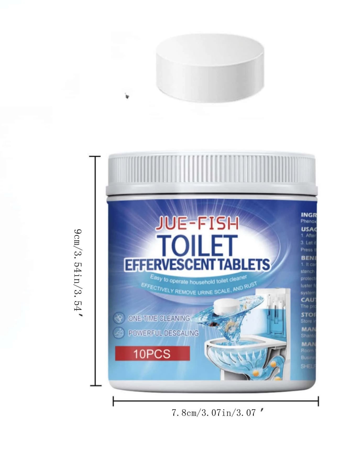 Jue-Fish Toilet Cleaning Tablets, Removes Stains & Odors, Effective ...