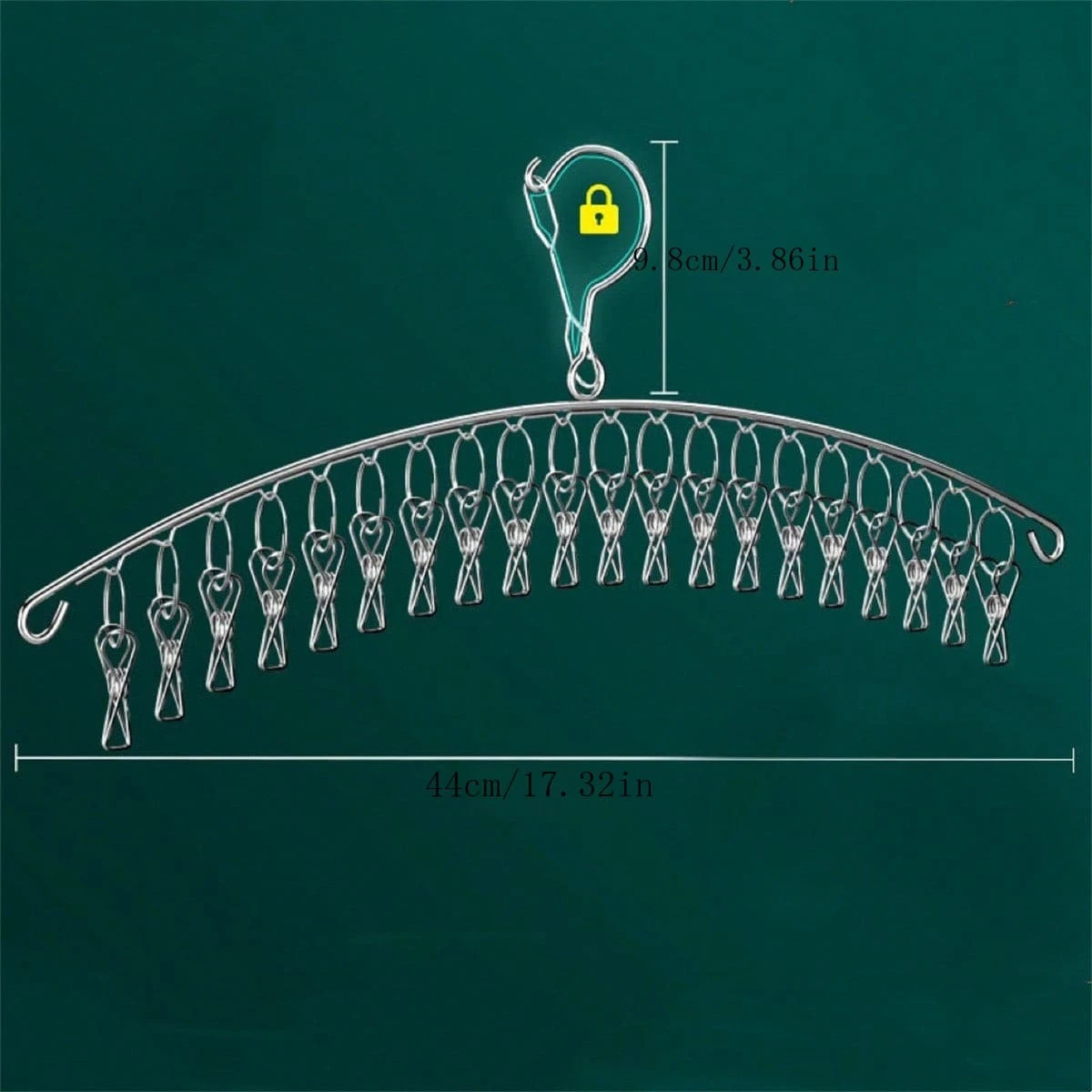 Percha de ropa de acero inoxidable con múltiples pinzas para calcetines ...
