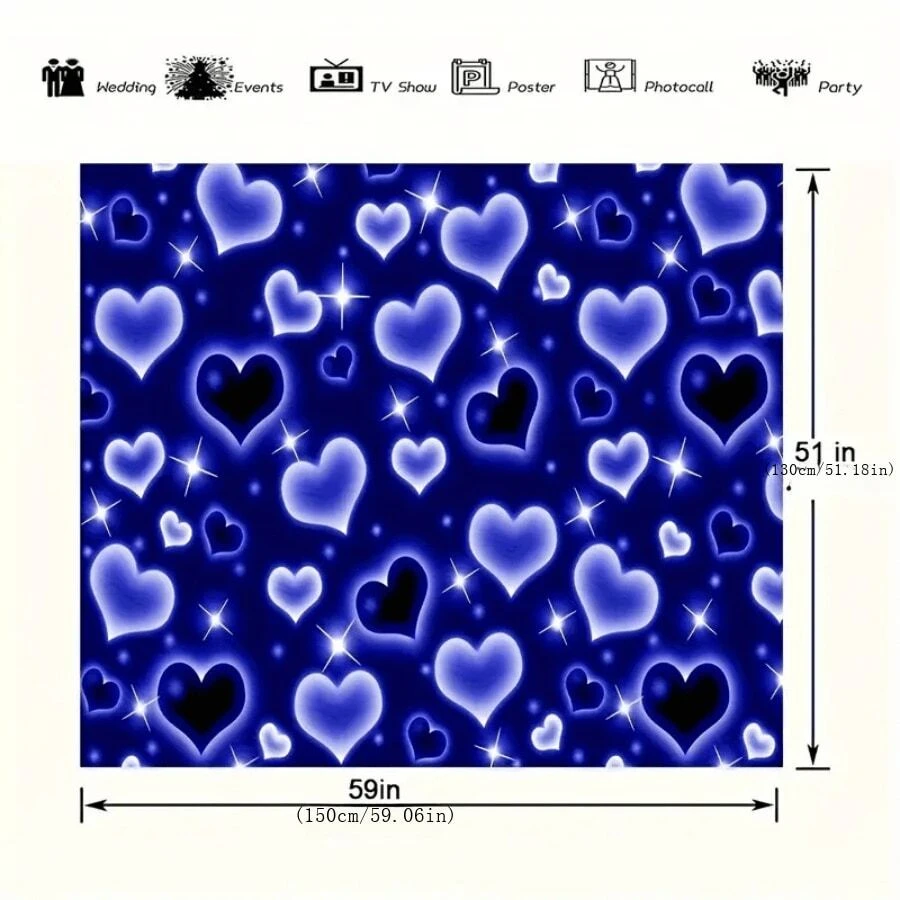 1pc BackdropValentines Birthday Shower Heart Stars Photography ...