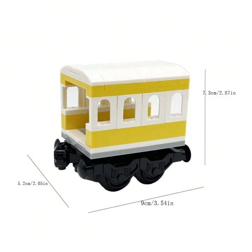 1 Set Building Bricks Train Carriage Tracks Set, Compatible With , City ...