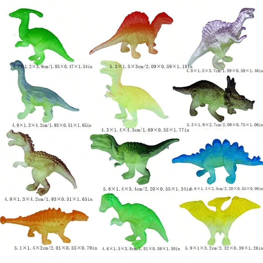 6/12/24 Dinosaur Toy Plastic Mini Dinosaur Doll Toy Set (Micro Glow ...