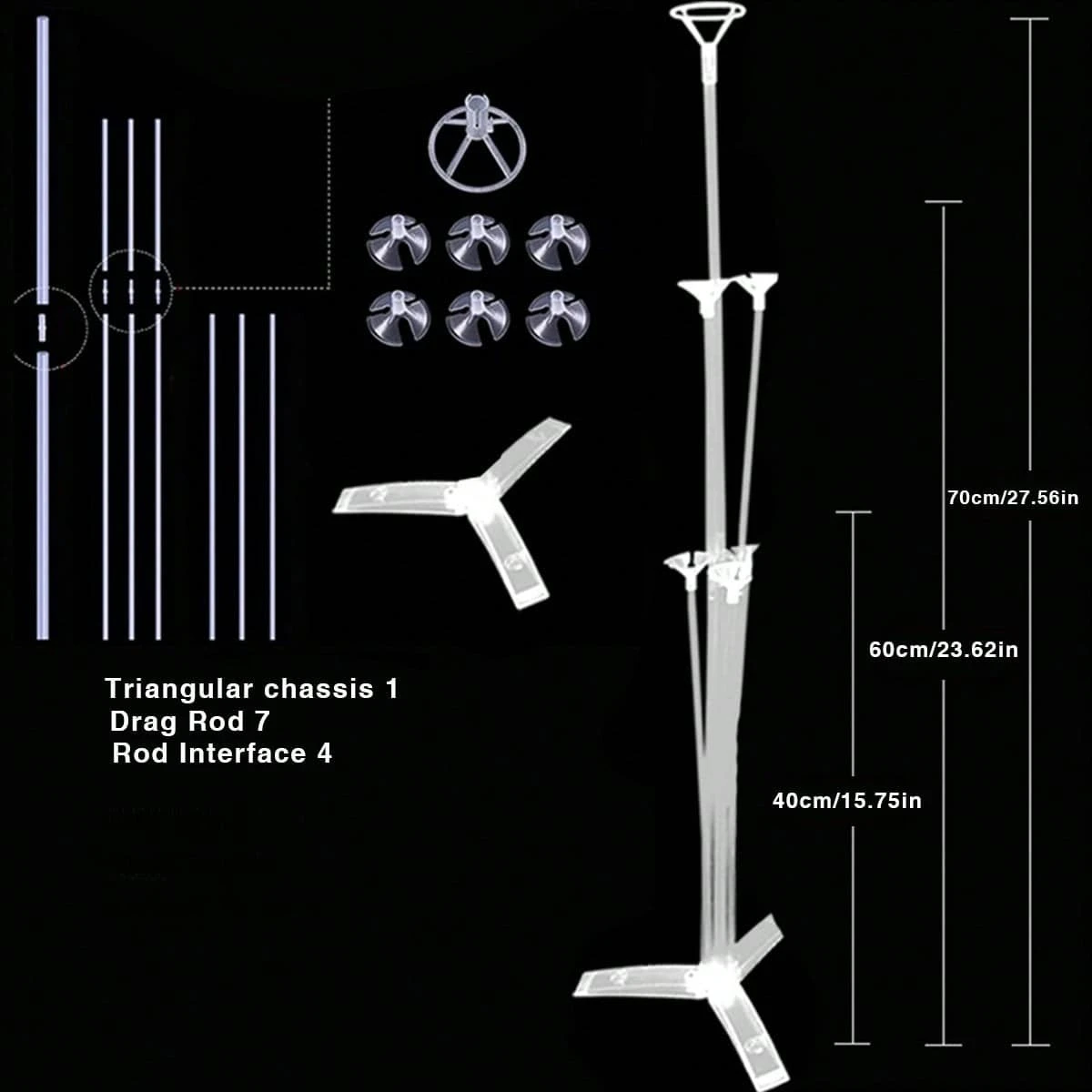 Balloon Stand With Triangle Base And Seven Holes, Perfect For Table ...