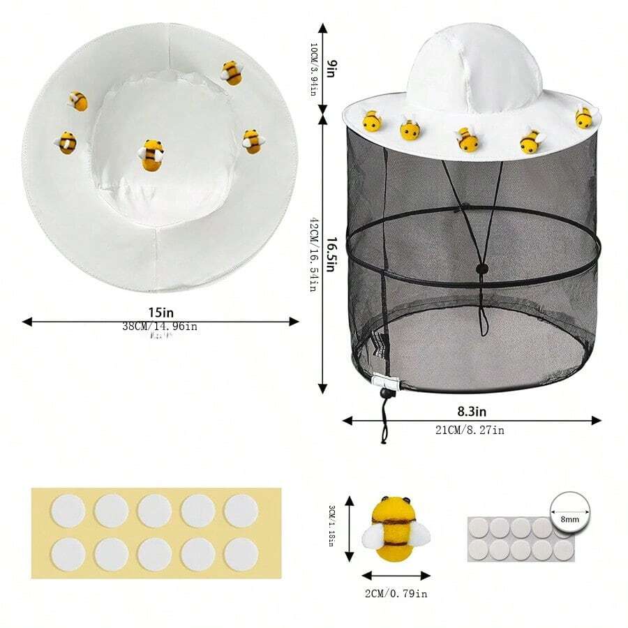 Juego de apicultor de 15 piezas que incluye 1 sombrero de abeja, 12 ...