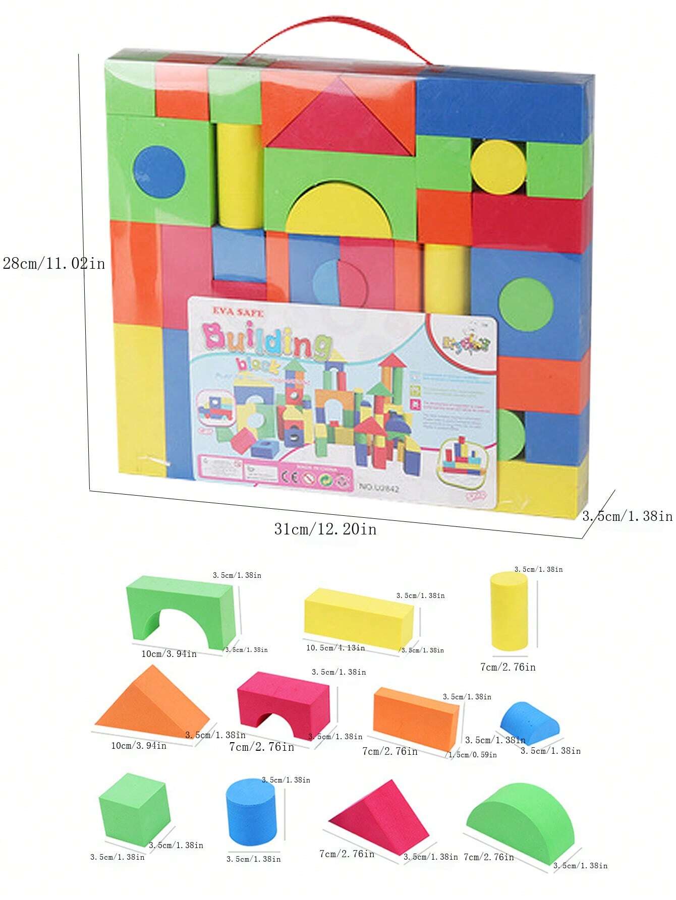Foam EVA Building Blocks, 1 Box With 46 Pieces Of DIY Construction ...