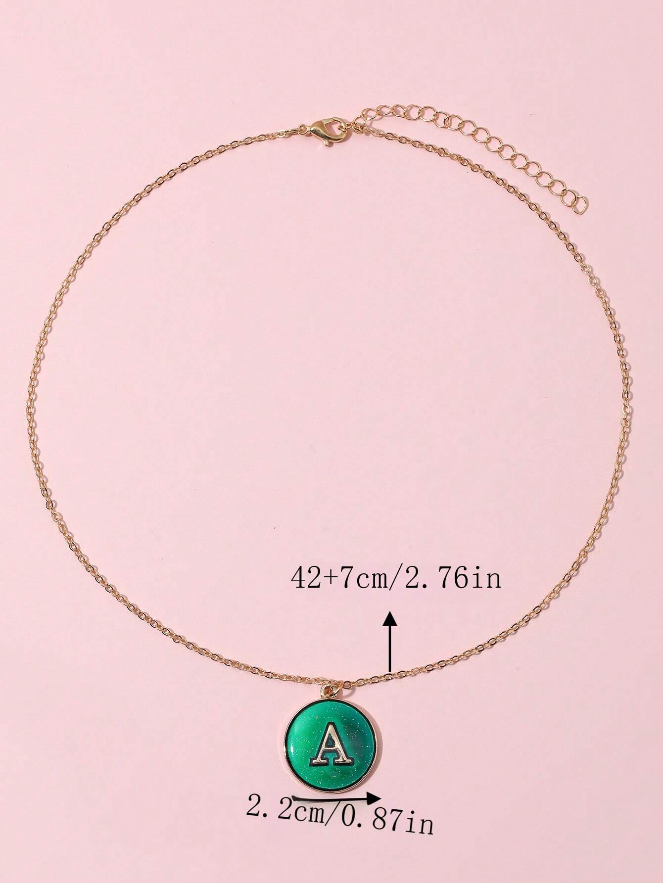 Colgante de cambio de color de estado de ánimo de 26 letras, collar con ...