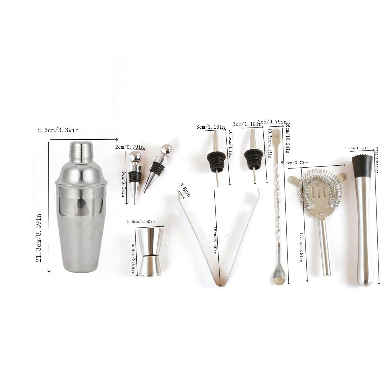 550ML Cocktail Shaker Set, Complete Beginner Bartender Kit With Shaker ...