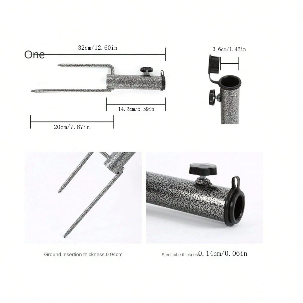 1pc Heavy-Duty Metal Umbrella Bracket Ground Plug, Adjustable Portable ...