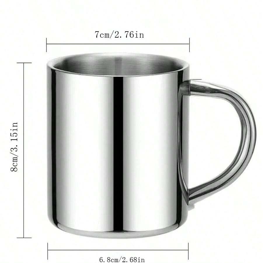 304 Stainless Steel Retro Double Layer Mug Cup, Nordic Minimalist ...