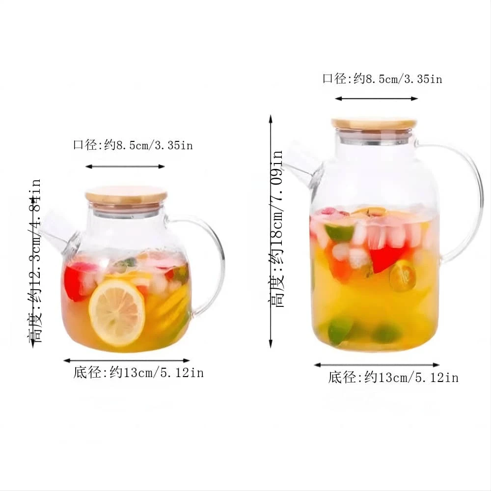 Glass Tea Pot/Cold Water Pitcher Large Capacity Water Kettle For Flower ...