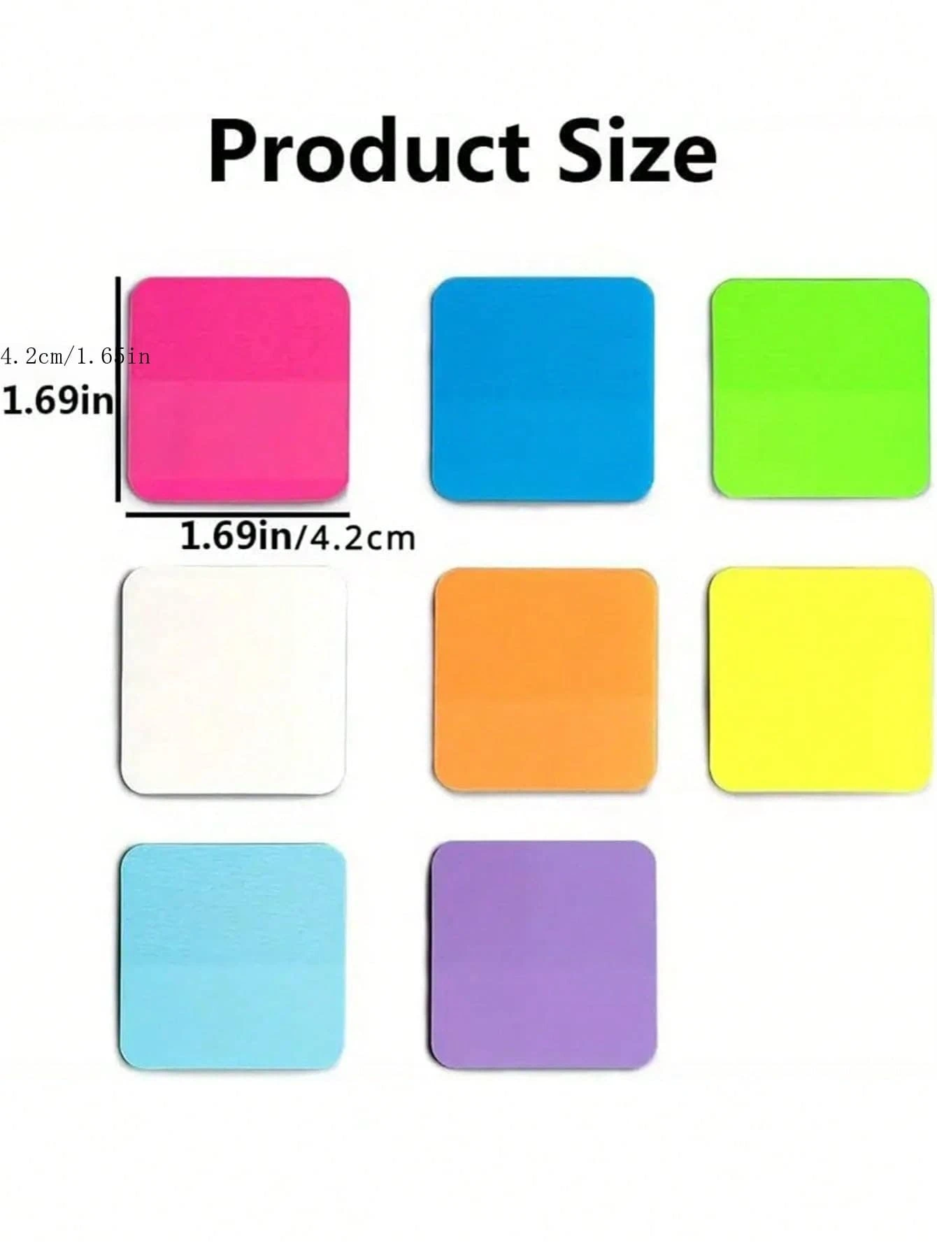 4pcs Muted Color Assorted Square Sticky Notes, 8 Colors Transparent ...