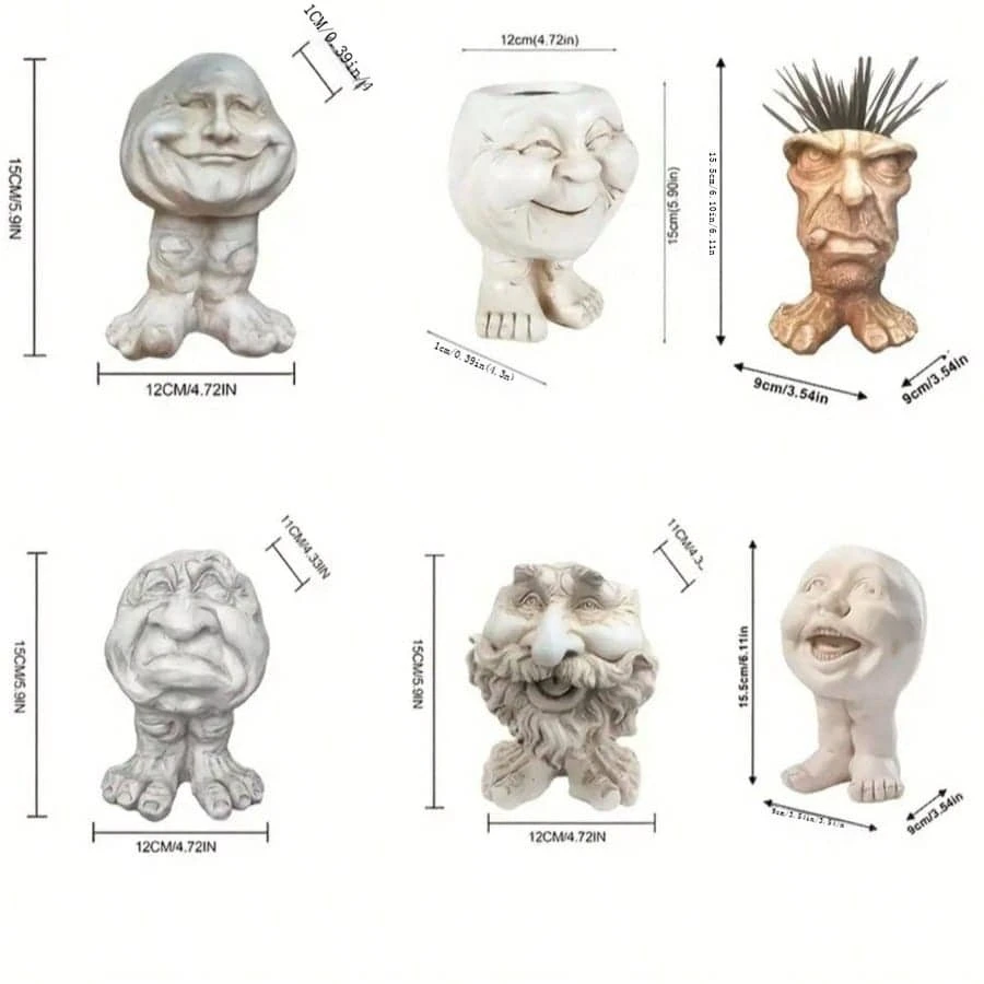 1pc Unique Muggle Head Flower Pot (Smiling Granny) Adds Magic To Your ...