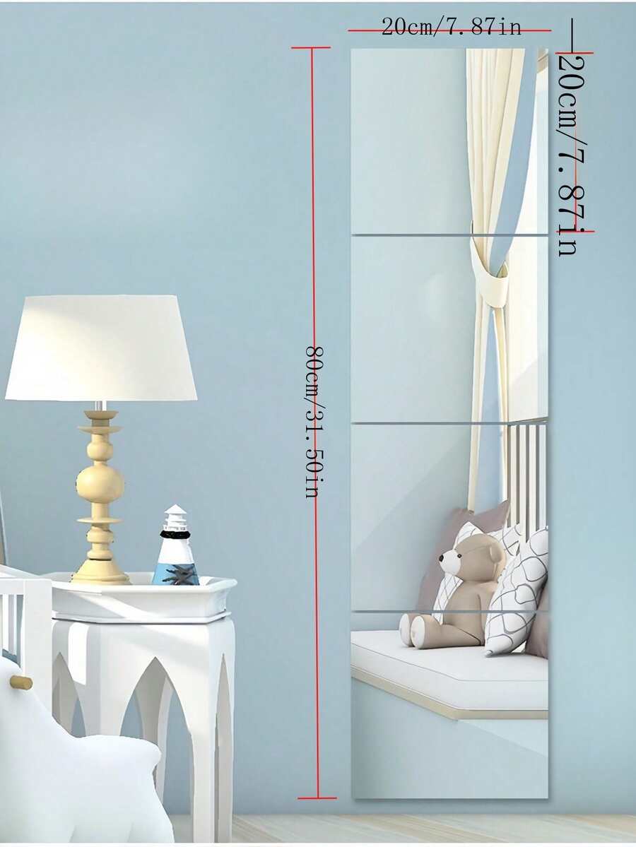 1 Set Of 4 Combination Best-Selling Acrylic Flexible Wall Mirror ...