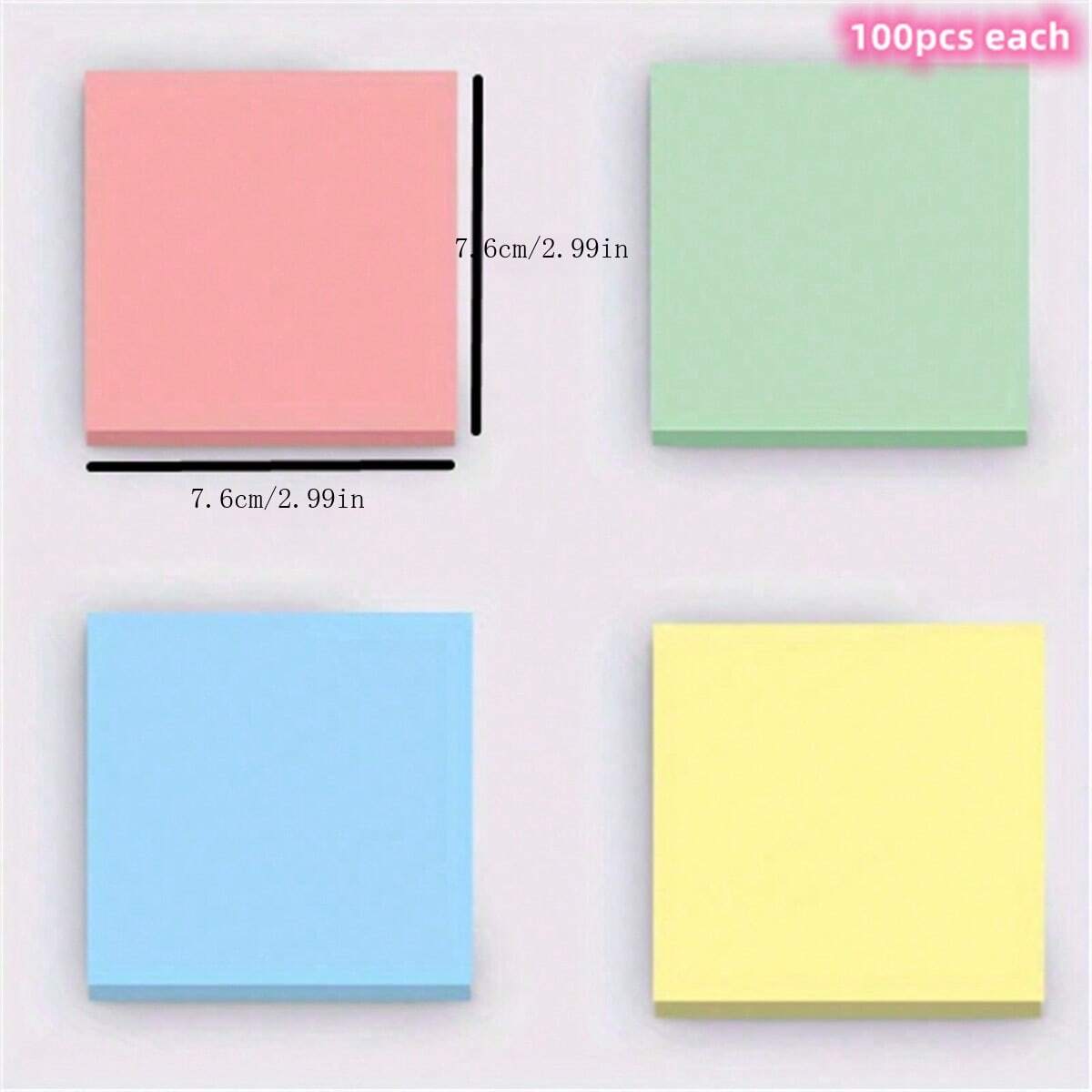 200 ชิ้น 100 ชิ้นสีชมพู Love Sticky Notes และ 100 สีสุ่ม Square Sticky ...