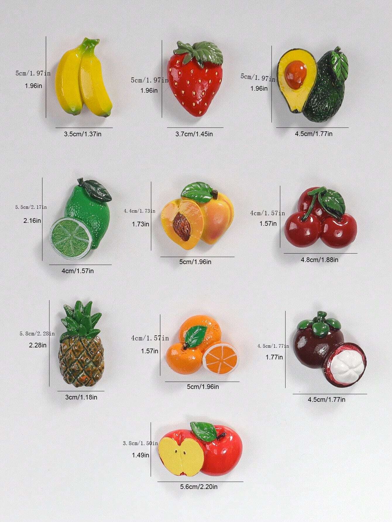 10pcs Fruit Refrigerator Magnets Home Personalized Magnetic Hangings ...
