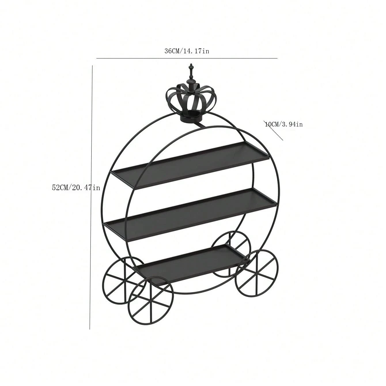 European Style Black Iron Crown Design Dessert Stand Multiple Layers ...