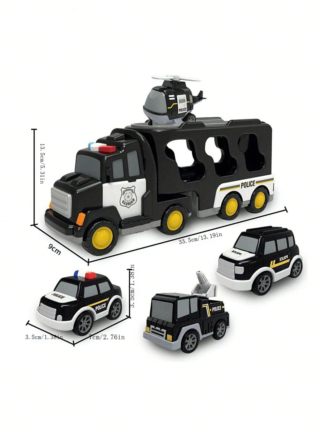 Holiday Gift Double Storage Toy Transporter Inertial Pull Back Music ...