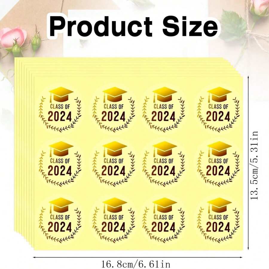100PCS Graduation Stickers, Class Of 2024 Stickers For Envelopes Seals ...