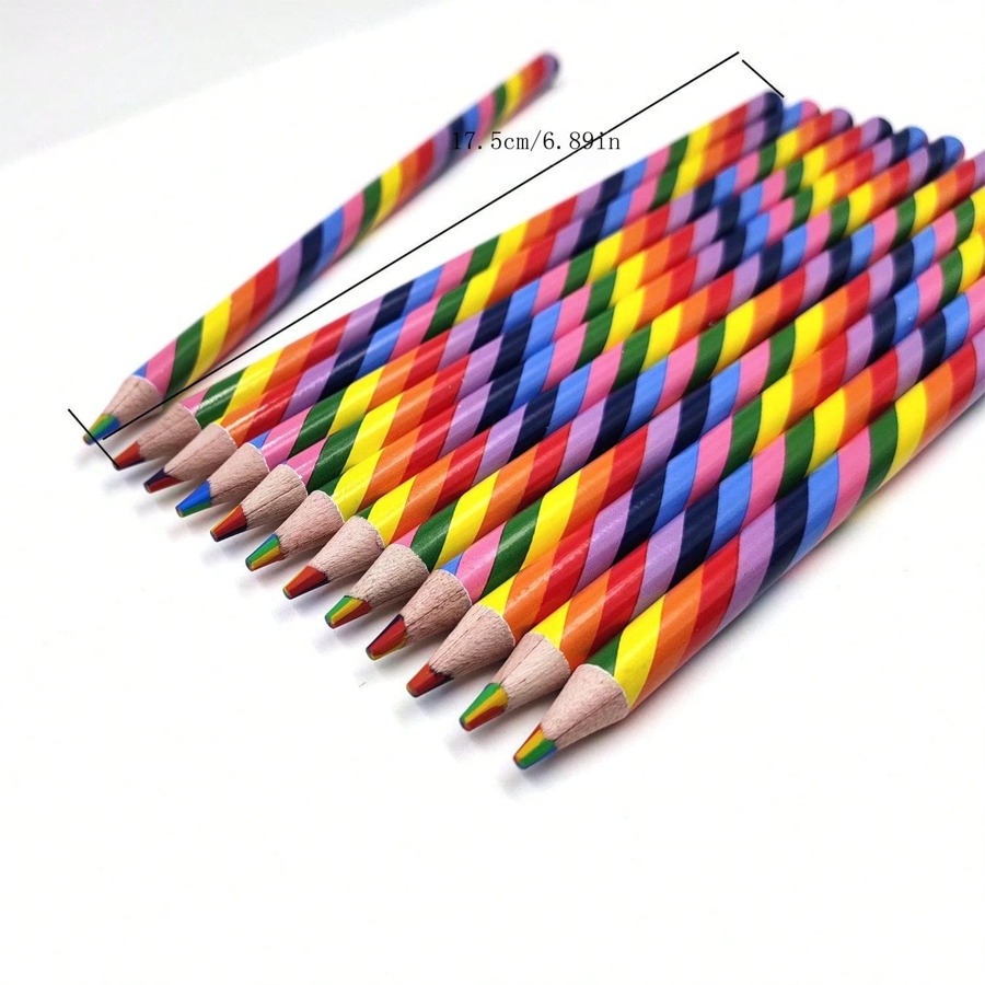 12pcs/Set Rainbow Gradient Color Pencils With Same Core, DIY Hand ...
