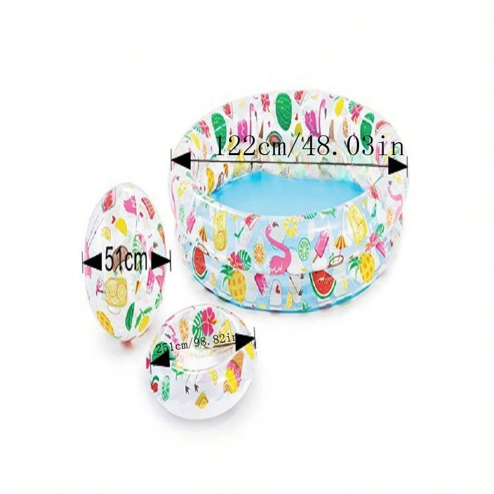 Hawaiian Double Ring Pool Set For Kids And Infants, Inflatable Swimming ...