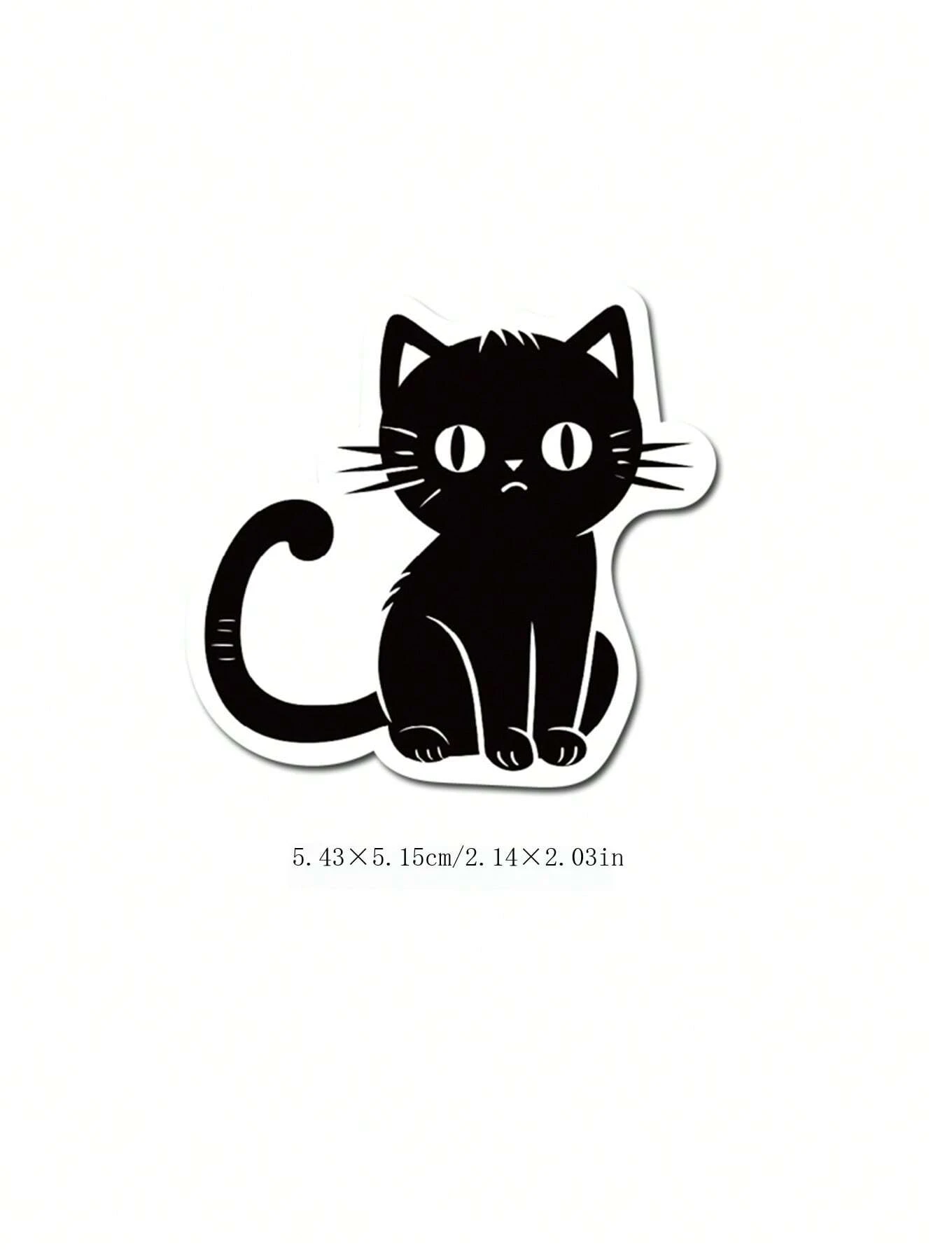 50pcs Cute Black Cat Cartoon Stickers Exquisite And Creative Handbooks ...