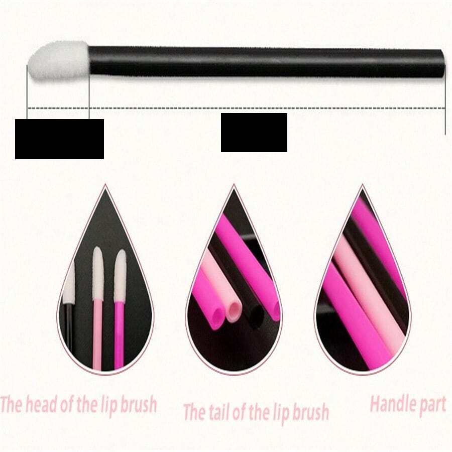 Disposable Hollow Lip Brush Portable Mini Flocking Eyeshadow Lip Brush ...