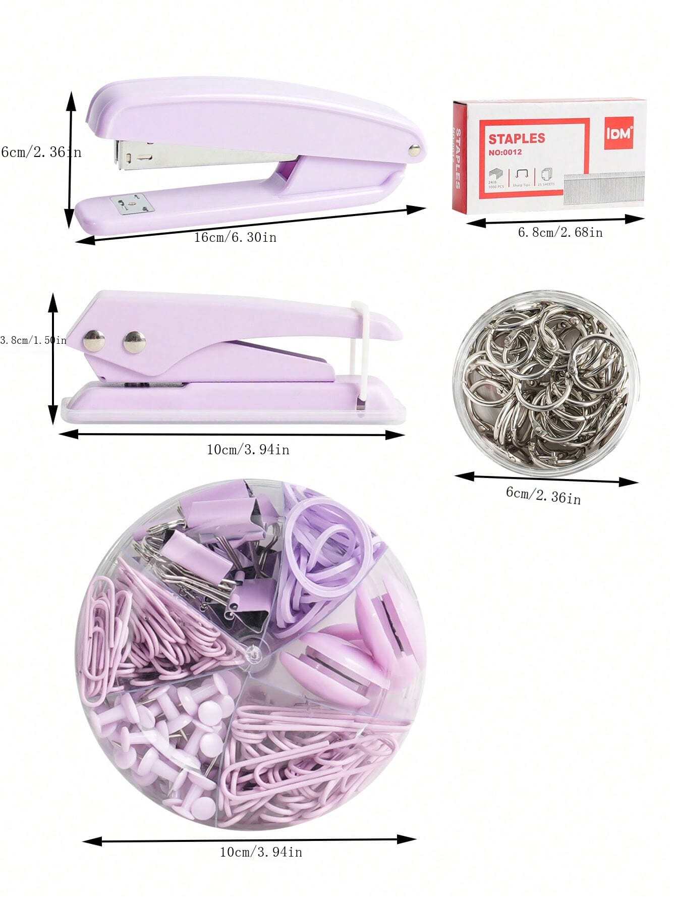 5pcs/Set Office & School Stationery Set Including 1pc Stapler, 1 Box Of ...