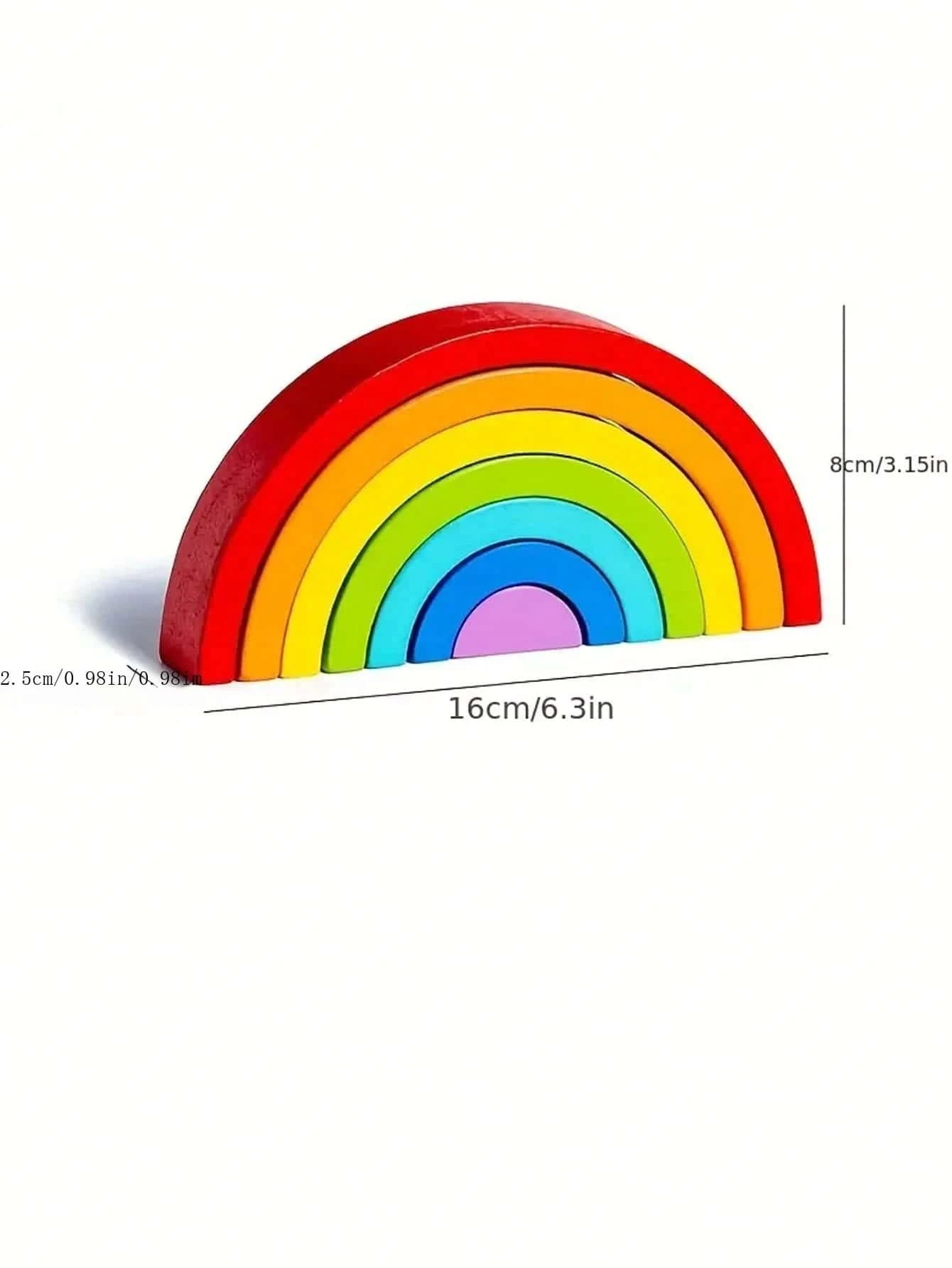 Wooden Rainbow Building Blocks For Toddlers, Arched Construction ...
