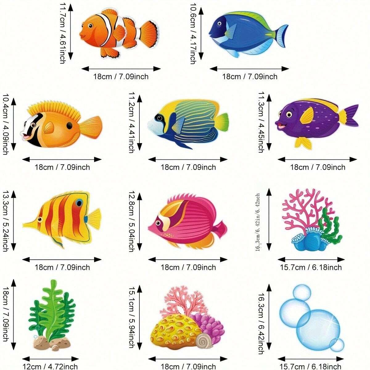 44Pcs Sea Animals Tropical Fish Hanging Swirl Under The Sea Party ...