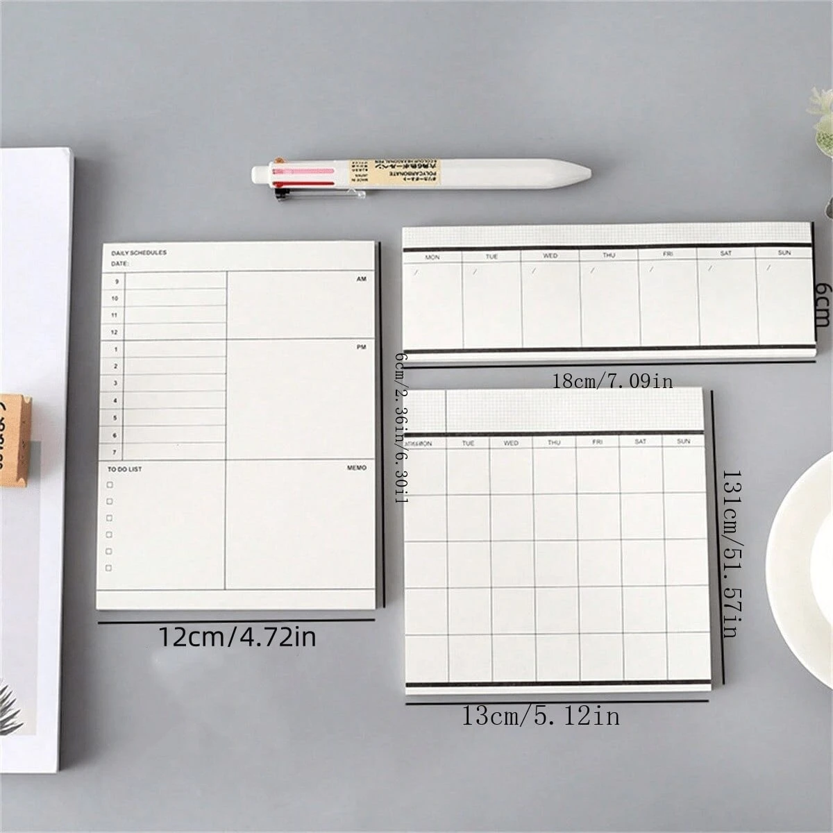 3pcs Simple Business Planner Set With Memo Pad, Monthly & Weekly Plan ...
