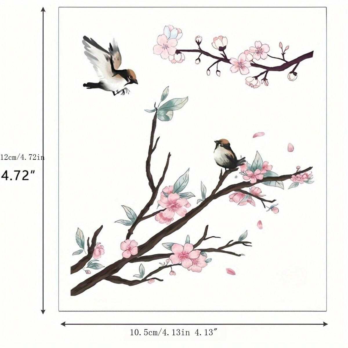 12 Sheets Cherry Blossom Temporary Tattoos - Vibrant Fake Tattoo ...