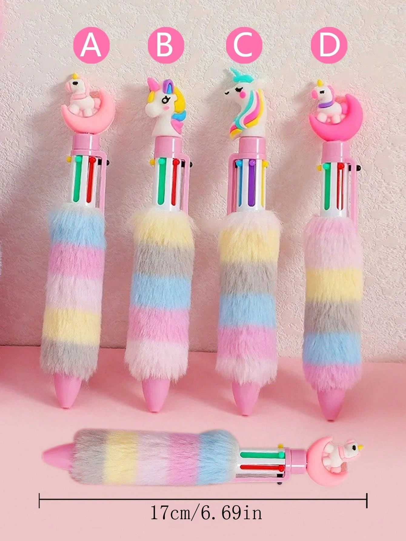 1/2/4PCS 6 Colors Children's Unicorn Multicolor Plush Fluffy ...